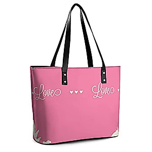 Womens Handbag Pink Background Leather Tote Bag Top Handle Satchel Bags For Lady