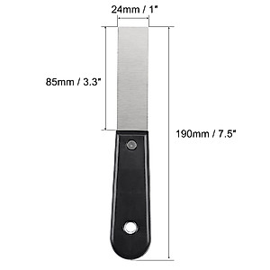 uxcell Putty Scraper 1" Spatula Drywall Repair Spreader Stainless Steel Blade Black Handle 4Pcs