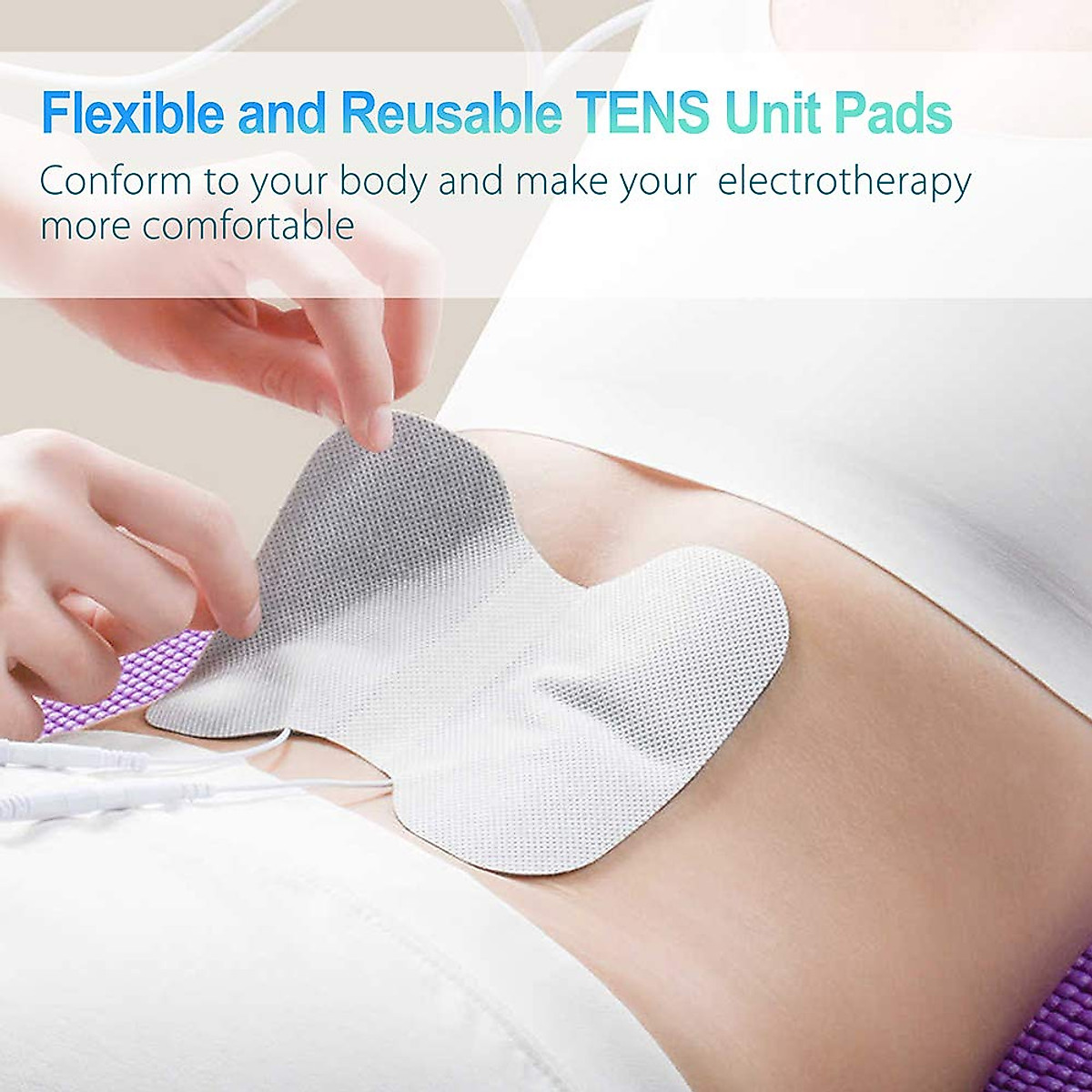LotFancy TENS Unit Replacement Pads, 4PCS 4.3” x 6” Adhesive Electrode Pads for Electrotherapy, EMS Muscle Stimulation Machine, Butterfly Shape