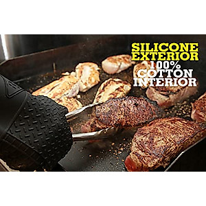 RITZ Food Service RZS685BK17 Silicone Oven Mitt, 685-Degree Heat Threshold, 17-Inch, Black