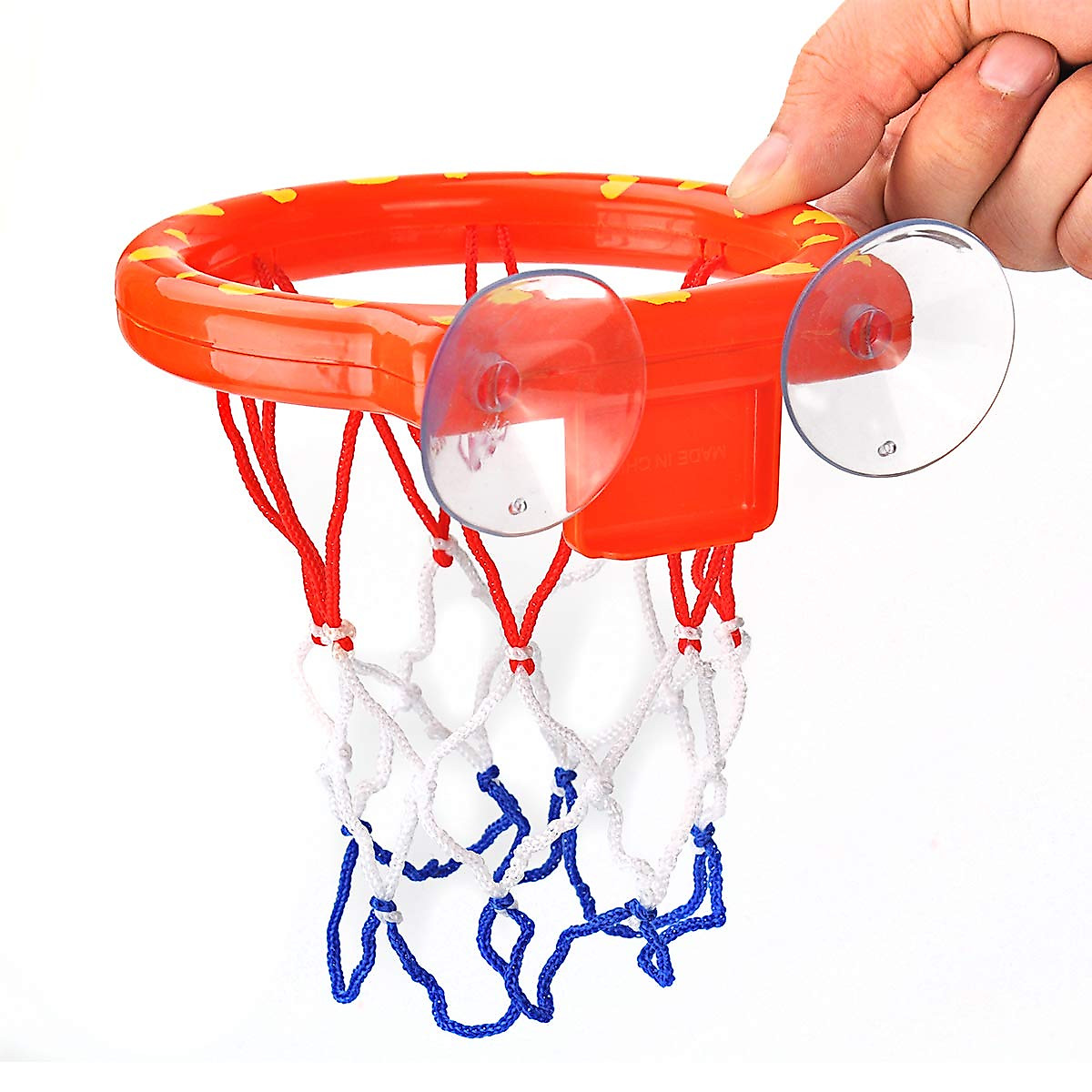 SEISSO Bathtub Bath Toys, Basketball Hoop & 3 Balls Playset for Boys Girls, Suctions Cups Basketball Hoops Toy for Kids & Toddlers, Shooting Game
