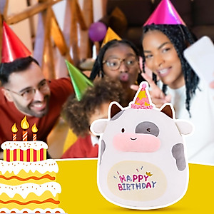 HAIJUNYA 16" Cow Plush Toy Cute Cow Stuffed Animals Soft Pillow Plushies Kawaii Cow Plushie for Girls Boys Kids Birthday Gifts Decor, Halloween, Christmas, Thanksgiving