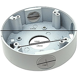 KENUCO White 4.75" Camera Base Junction Outlet Box for Adjustable Lens Eyeball Turret Dome CCTV Security Cameras