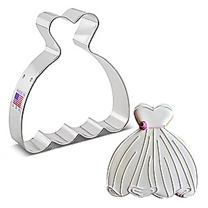 Wedding Dress/Ball Gown Cookie Cutter, 4" Made in USA by Ann Clark