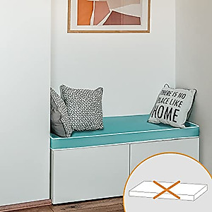 PNP FKJP 1 Pack Outdoor Cushion Washable Covers 48" X 18" X 3"Inch, Water-Resistant Seat Slipcovers, Patio Furniture Covers with Zipper and Tie, Aqua Blue 【Only Cover】