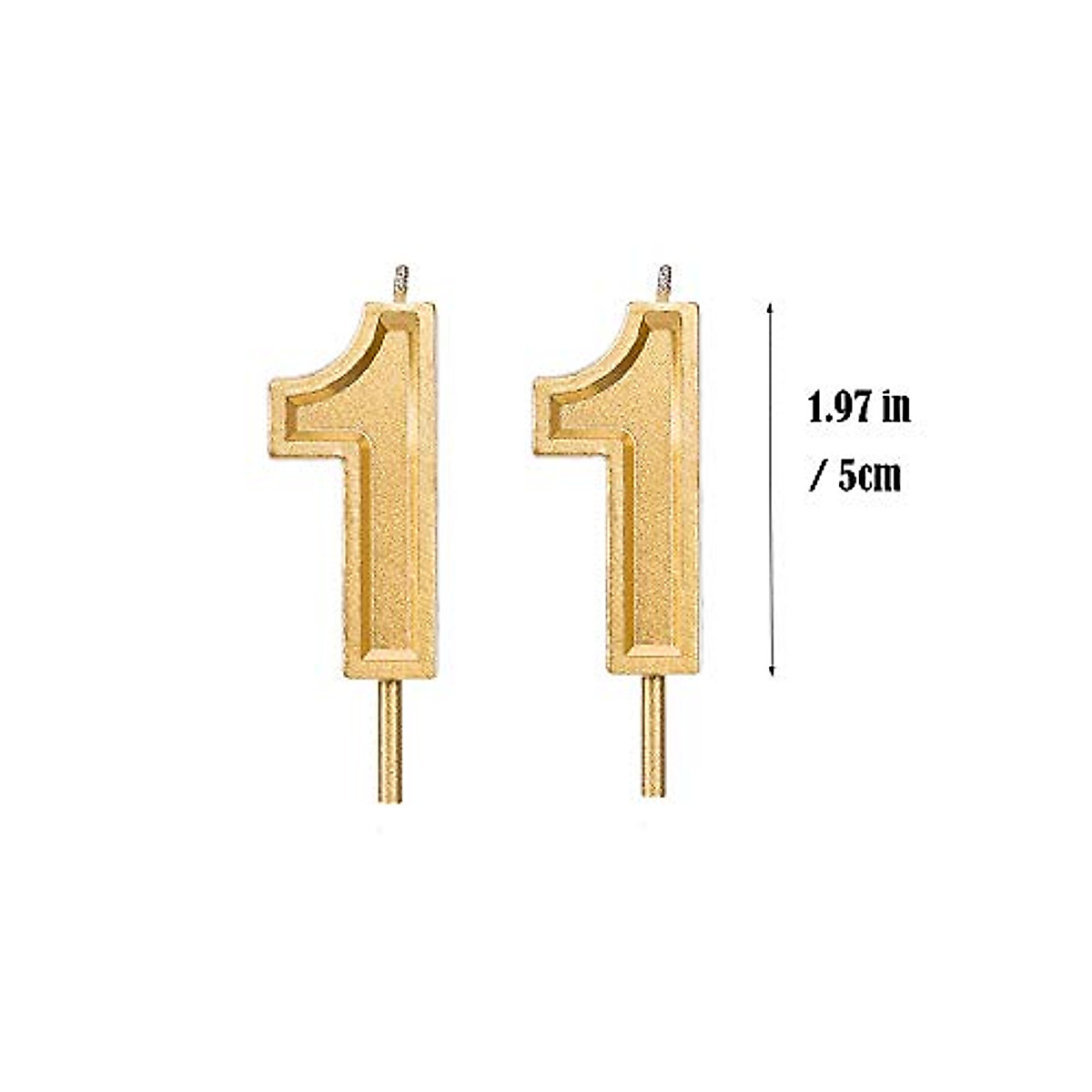 11th Birthday Candles, Gold Number 11 Cake Topper for Birthday Decorations Party Decoration
