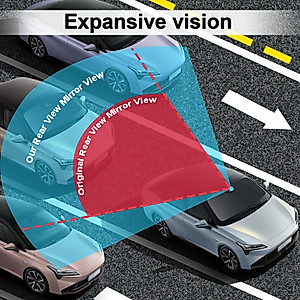 LivTee Panoramic Rear View Mirror 11.2''(285mm), Wide Angle Convex Curve Interior Rearview Mirror Clip on Original Mirror to Eliminate Blind Spot for Cars SUV Trucks