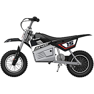 Razor MX400 Dirt Rocket – 14 MPH (22 KMH) Off-Road Electric Dirt Bike, High-Torque Motor, 30 Min Ride Time, Adjustable Handlebars, Ages 13+, Black