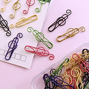 Music Multicoloured Metal Paper Clips,Clips Metal Creative Musical Notes Style Cute Paper Clips,Music Paper Clips for a Music Lover and Music Stationery Office Supplies (6 color-50pcs)