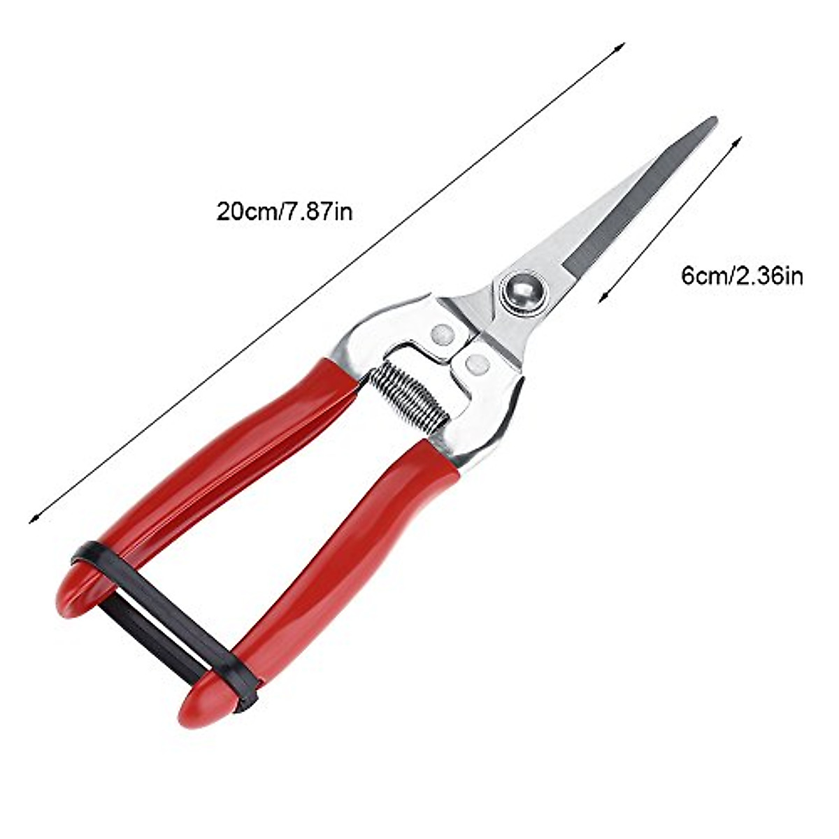 Pruner Stainless Steel,Garden Scissor, Fruit Tree Bonsai Gardening Pruning Shear Pruner Garden Snips Spring Tool(Straight)