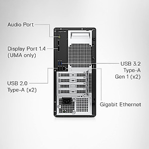 Dell Inspiron 3020 Desktop PC Computer Tower 2023 | 13th Gen Intel Core i5-13400, 64GB DDR4 RAM, 256GB NVMe M.2 PCIe SSD + 8TB HDD, Intel UHD Graphics 730, WiFi 6, Windows 11 Home | Mist Blue