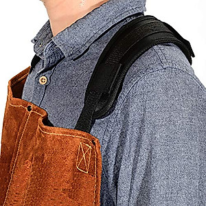 Welding Apron for Men with Welding Gloves - Heat & Flame-Resistant Leather Work Shop Blacksmith Aprons, 24" X 36", Adjustable M to XXXL