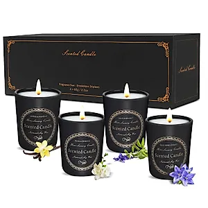 Candles Gifts for Women, Home Scented Candle Set, Soy Candles with Essential Oil, 4x2.2oz Portable Travel Fragrances Scented Candles Gift Set, Christmas Gifts, Birthday Gifts for Women