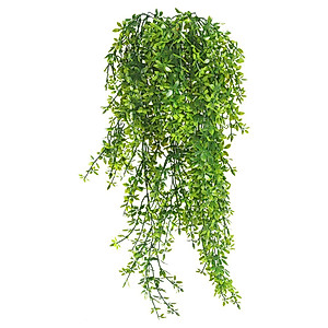 MHMJON 2Pcs 32.67 Inches Artificial Hanging Plants Outdoor UV Resistant Plastic Fake Hanging Boston Fern Vines for Wall Indoor Hanging Baskets Kitchen Home Garden Wedding Garland Decor