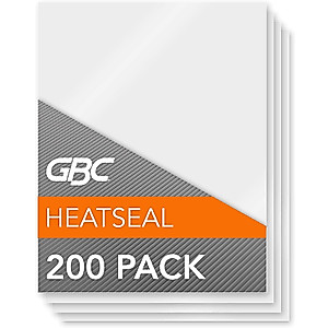 GBC Thermal Laminating Sheets / Pouches, Letter Size, 3 Mil, Heat Seal, 200/Pack (3202062)