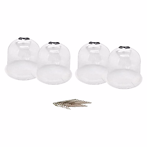 House Plants Mushroom Container 4pcs Garden Cloche Domes Plastic Plant Bell Cover Humidity Dome or Starter Pots for Plant Nursery Clear Glass Containers House Plants Indoors Live