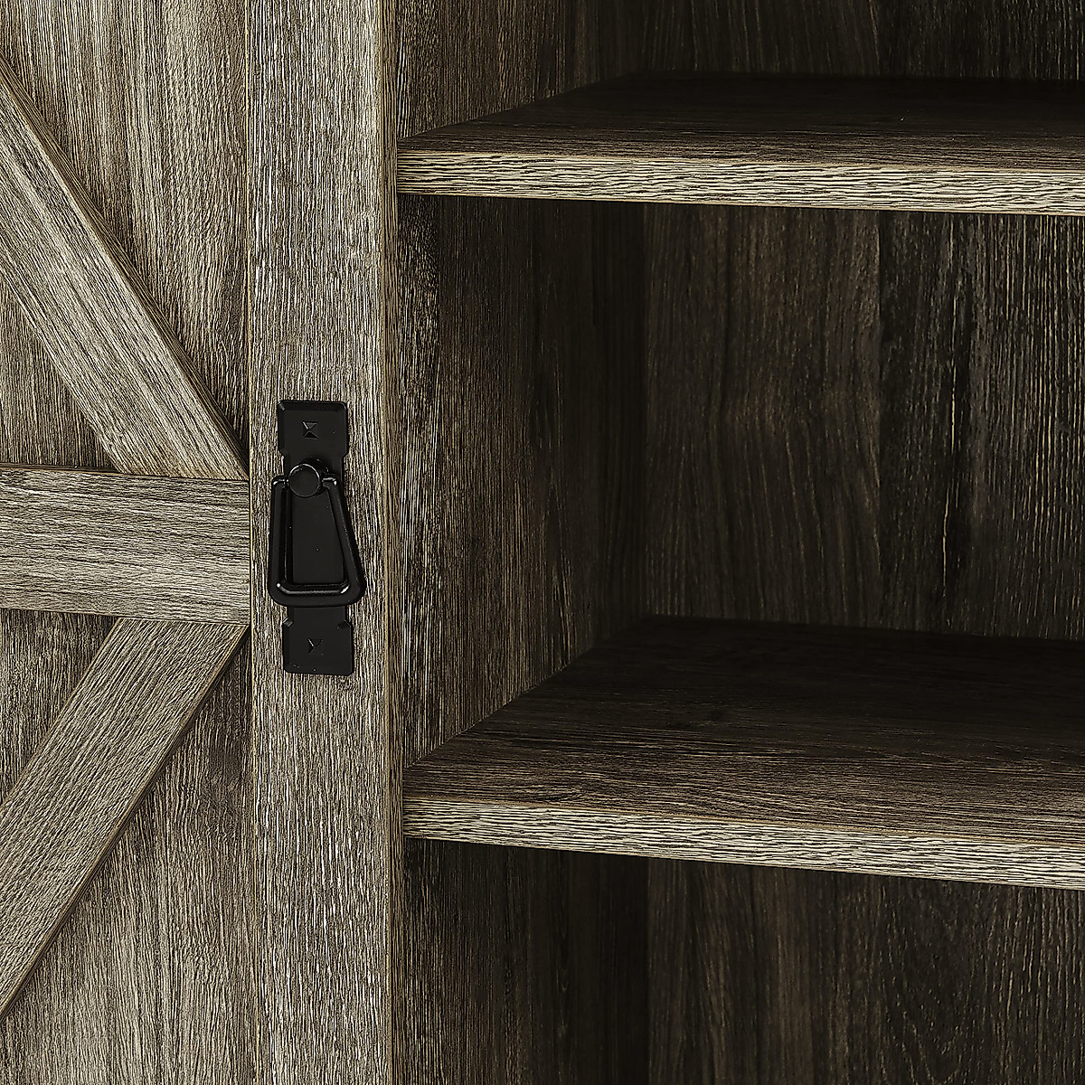 GOOD & GRACIOUS Sideboard for Livingroom, 50 inch Farmhouse TV Stand with Sliding Barn Doors, Sideboard Buffet 3-Tier Storage Cabinet for Kitchen