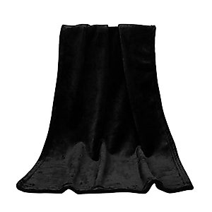 Black Plush Blanket, 45X65CM Black Blanket Queen Size, Super Soft Fluffy Throw Blankets for Couch, Sofa and Bed