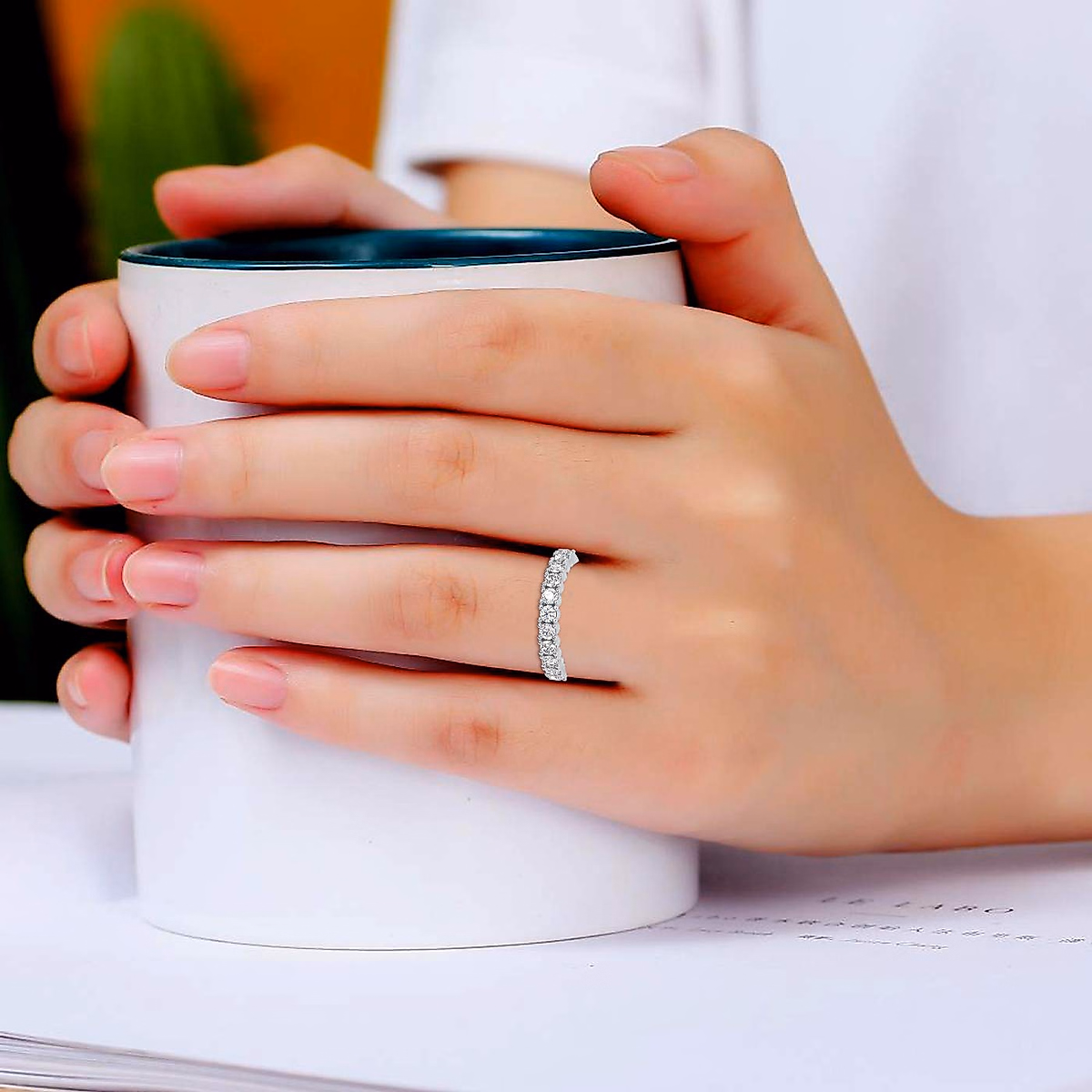 Certified Half Eternity Band Ring Studded with 0.90 Cttw Round Natural Diamond in 18K White/Yellow/Rose Gold for Women on Her Anniversary Celebration (Color-Clarity: IJ-SI)