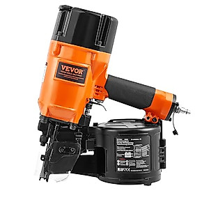 VEVOR Coil Siding/Framing Nailer CN83N, 2" to 3-1/4" 15 Degree Pneumatic Siding Nail Gun with Tool-Less Depth Adjustment, 70-120PSI Air Coil Nailer for Siding Sheathing Wooding Fencing Decking