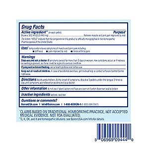 Boiron Bryonia 30C Homeopathic Medicine for Relief from Joint Pain, Muscle Aches, Arthritis Pain, and Muscle or Joint Stiffness - 80 Count (Pack of 3)