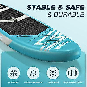 FBSPORT 11' Premium Inflatable Stand Up Paddle Board, Yoga Board with Durable SUP Accessories & Carry Bag | Wide Stance, Surf Control, Non-Slip Deck, Leash, Paddle and Pump for Youth & Adult