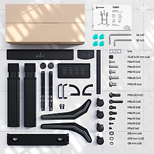 ONKRON Mobile TV Stand on Wheels for 70-110 Inch TV up to 320 lbs, Heavy Duty TV Stand Height Adjustable with Shelf & Aluminum Columns, max VESA 1000x600 Wide TV Cart Rolling TV Stand Portable Black