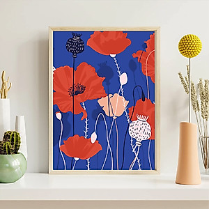 cupmod 6 Pack Paint by Numbers for Kids and Adults- DIY Acrylic Painting Paint by Numbers Kits on Canvas Without Frame, Simple Flower Oil Painting for Home Wall Decor 12x16inch