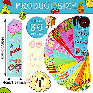 Aphrordity 36 Pieces Bookmarks for Kids Scratch and Sniff Bookmarks Food and Fruit Scented Bookmark for Enhances Children's Interest in Reading and Enhances The Reading Environment.12 Styles