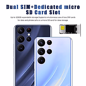 Heayzoki S22 Ultra 5G Unlocked Smartphone for Android 6.1, 6.52in Mobile Phones 1GB RAM 8GB ROM, Front 2MP Rear 5MP Camera, 480 x 1014 Silver Cell Phone (US)