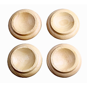 4 Pcs Solid Wood Upright Piano Caster Cups,Furniture Caster Cups,HilerPunk Sofas Beds Chairs Wheel Caster Cups Pads,with Non-Slip & Anti-Noise Felt Pads,for Hardwood Floor Protectors-Natural Wood