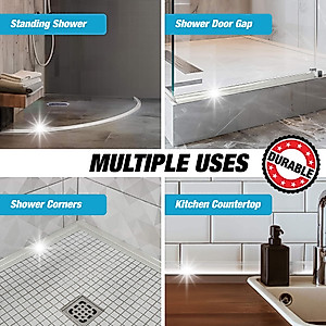 Shower Threshold Water Dam Barrier 39" - Transparent Collapsible Shower Water Blocker - Guard for Walk in Shower - Water Guard Stopper for Floor - Shower Door Water Blocker by Hippo Dam