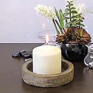 Stonebriar 18 Hour Long Burning Unscented Pillar Candles, 3x3, Ivory