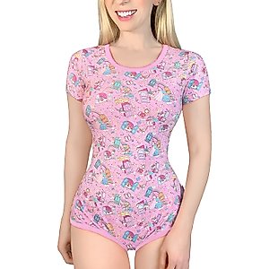 Littleforbig Cotton Romper Onesie Pajamas Bodysuit - Unicorn Dreams S