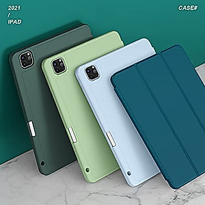 ZryXal New iPad Pro 11 Inch Case 2022(4th Gen)/2021(3rd Gen)/2020(2nd Gen) with Pencil Holder,Smart iPad Case [Support Touch ID and Auto Wake/Sleep] with Auto 2nd Gen Pencil Charging (Teal)