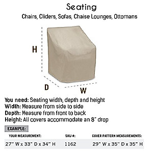 Protective Covers Weatherproof Wicker Chair Cover, Large, Gray - 1120