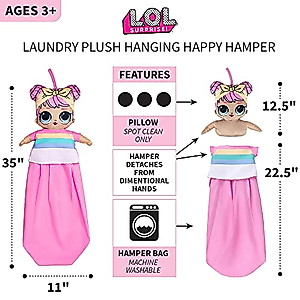 Franco Kids Room Laundry Plush Hanging Happy Hamper, One Size, LOL Surprise