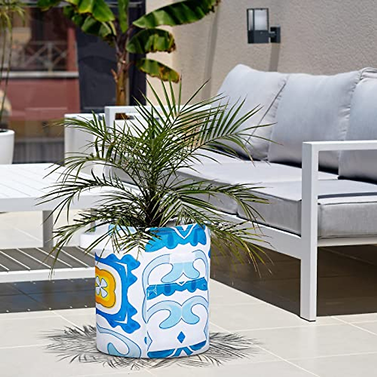 4 Pcs Boho Potato Grow Bags with Flap 5 Gallon Garden Planting Bag with Handles and Harvest Window Boho Garden Pots Thickened Tomato Planter for Potato Tomato Vegetable and Fruits