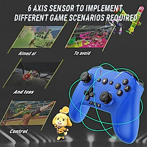 Bluetooth Controller for Switch/Mac/PC/Steam/Mobile Phone/iOS/Android//TV/iPad/Table/Apple Arcade MFi Games, switch pro controller wireless with Adjustable Dual Motion,Turbo,Macros,6-Axis,Wake Up for Black Myth: Wukong (Black) (Purple) (Blue)
