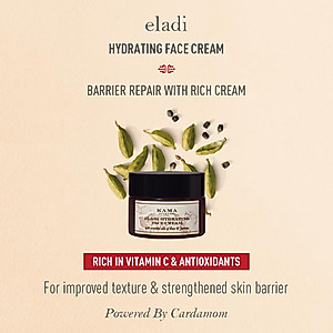 Kama Ayurveda Eladi Hydrating Ayurvedic Face Cream with Pure Essential Oils of Rose and Jasmine, 50g