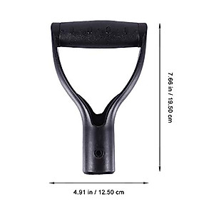 YARDWE Metal Joycon Snow Shovel Handle D Shaped Garden Shovel Spade Rake Plastic Grip Raking Tools Handle Replacement for Home Shop 32mm Metal Pooper Scooper