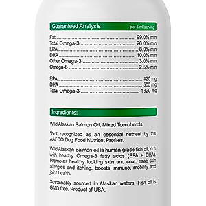 Bark&Spark Salmon Oil for Dogs & Cats - Natural Omega-3 Fish Oil for Dogs - Skin & Coat Support - Liquid Food Supplement for Pets - EPA+DHA Fatty Acids for Joint Function, Immune & Heart Health 32oz
