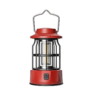 Camping Lights Tent Camp Atmosphere Lights Retro Lighting Portable Rechargeable Portable Horse Lights (Red)