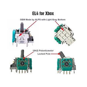 4PCs Replacement Analog Joystick for Xbox One Controller – ElecGear Repair Parts 3D Thumb stick Wireless Controller Rocker with T6 T8 Screwdriver Tool Kit for Xbox One, One S, One X and Elite