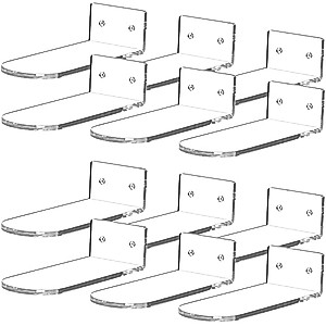 HIIMIEI Shoe Display Shelf for Wall Floating Shoe Shelves Wall Mounted Clear Acrylic Sneaker Shelves to Show Top Shoes and Sneaker Collection or Shoes Box- Large Size 12 Packs