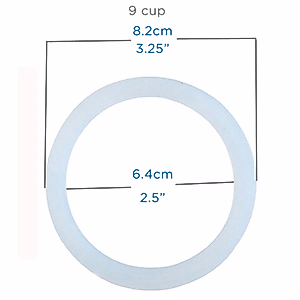 GROSCHE Milano Stovetop Espresso Maker Moka pot 9 espresso Cup - 15.2 oz Silver and 3 Replacement Seals Gaskets Bundle Stove top coffee maker Moka Italian espresso coffee maker and replacement gaskets