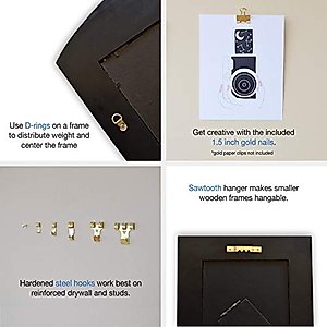 Assorted Picture Hanging Kit | 220 Piece Assortment with Wire, Picture Hangers, Hooks, Nails and Hardware for Frames