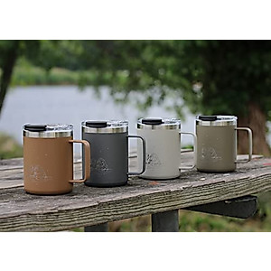 Coreflex 12 oz Insulated Coffee Mug with Handle & Lid, Stainless Steel Double Walled Vacuum Insulated Tumbler Cup, Travel Coffee Cup Thermal Cup - Home, Office, Travel, Outdoor, Camping