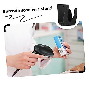 SEWACC 1 Set Scanner Bracket Barcode Scanner Barcode Reader Rack Bracket for Ring Scanners Stand Holder Scan Holder Handheld Scanner Holder Wall Mount Scanner Accessories Black Plastic