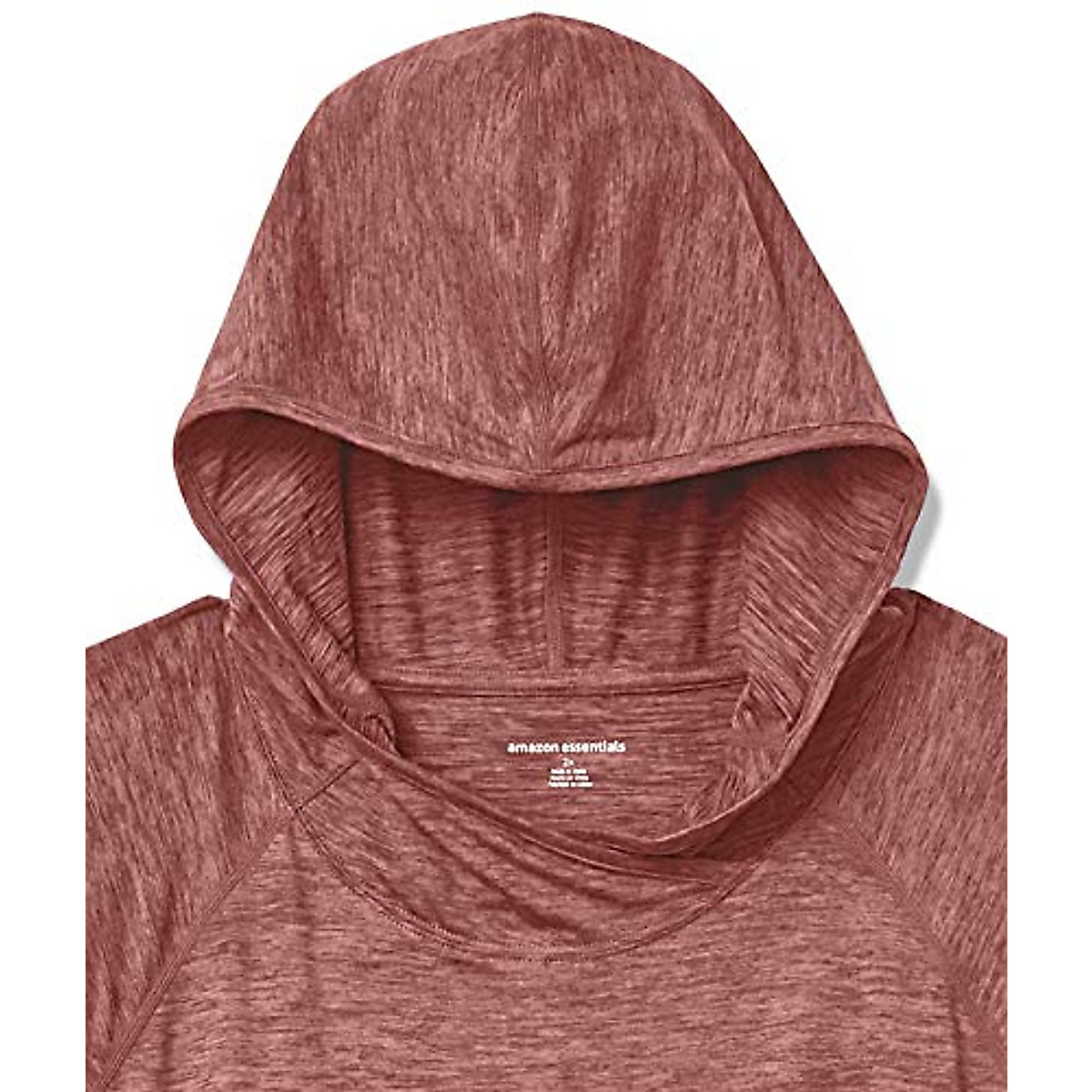 Amazon Essentials Women's Brushed Tech Stretch Popover Hoodie - Discontinued Colors, Plum Space Dye, Medium
